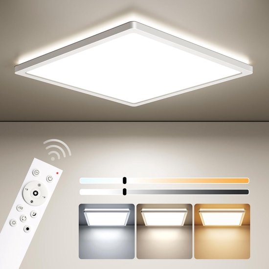 Dimbare LED plafondlamp met afstandsbediening - 24W - 3000K-6500K ...