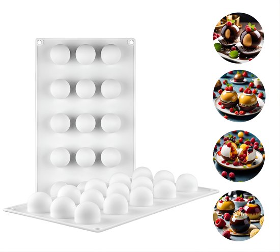 Lynn's siliconen bakvorm - 15 ronde holtes van 3cm voor bollen ...