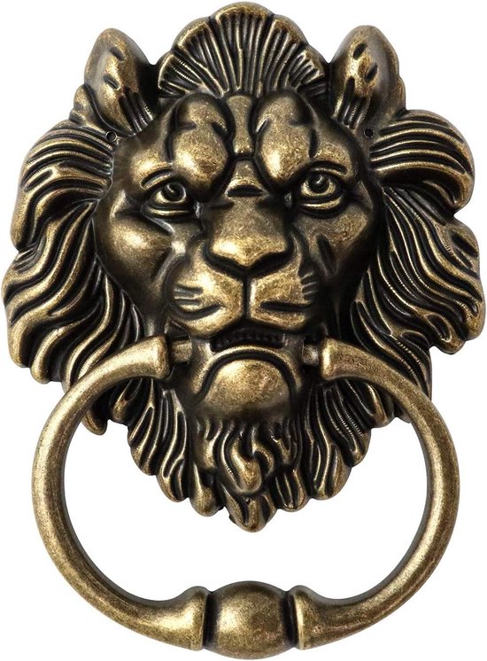 Deurklopper met Leeuwenkop - Antiek Brons - Inclusief Schroeven | bol