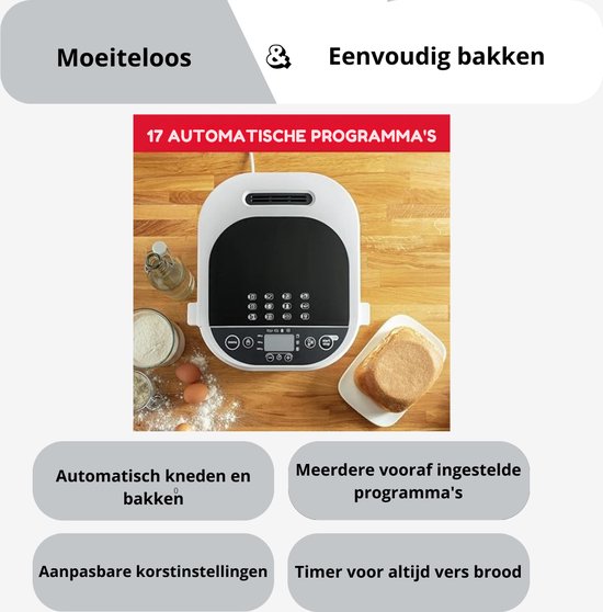 LifeStages - Broodbakmachine - Fun Bread 1kg Broodmachine 17 Programma ...