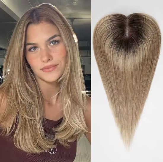 Topper extension[30 cm[100% echt haar[Haar stuk]The Hair Label] | bol