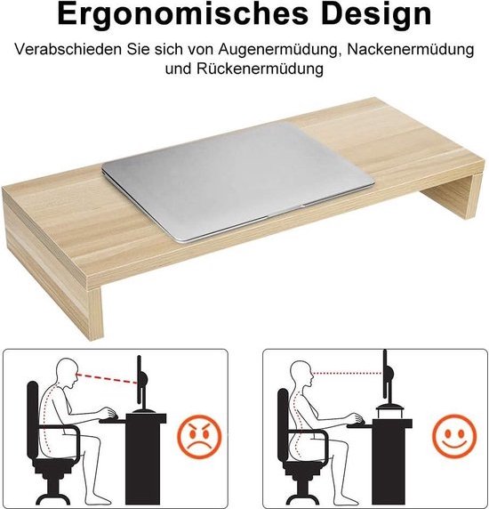 Monitor Booster - Wooden Stand Organizer for Computer Monitor and ...