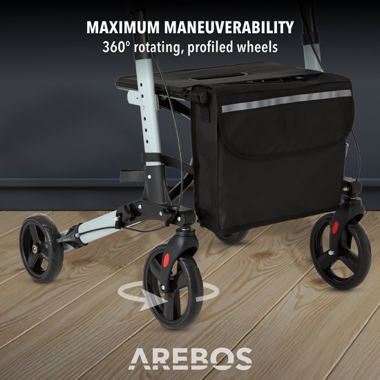 AREBOS Aluminium Rollator Loophulp Staphulp Loopwagen | Medical ...