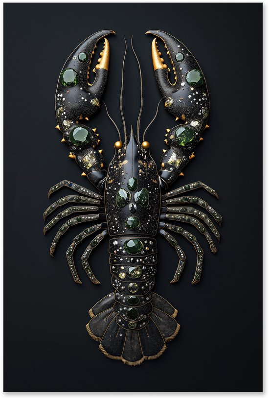Graphic Message - Schilderij op Canvas - Zwarte Edelsteen Kreeft ...