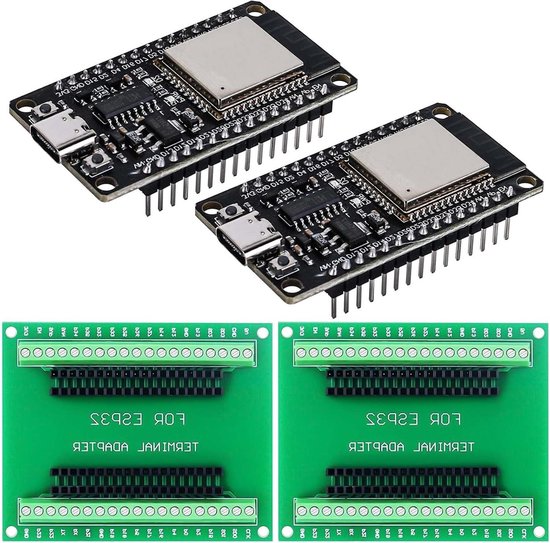 ESP32 Ontwikkelingsbord met 2 stuks 38PIN breakout Board - 2.4 GHz Dual Mode WiFi -... | bol