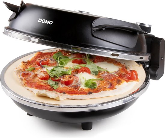 DOMO Pizza Oven 'My Express Pizza' zwart - pizzaoven met steen | bol