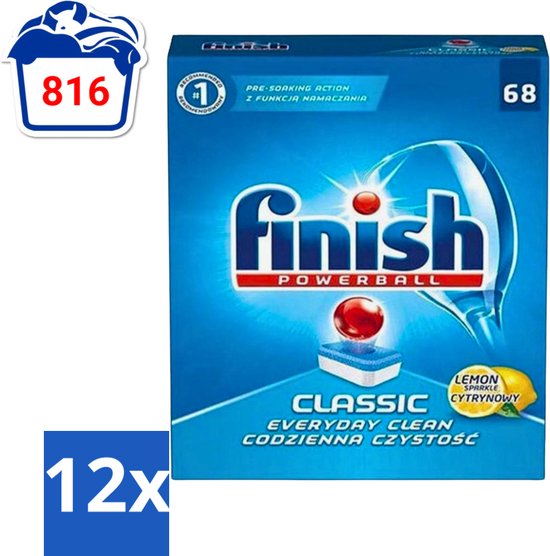Finish Powerball - Classic - Vaatwastabletten - Citroen - 68 Tabletten ...