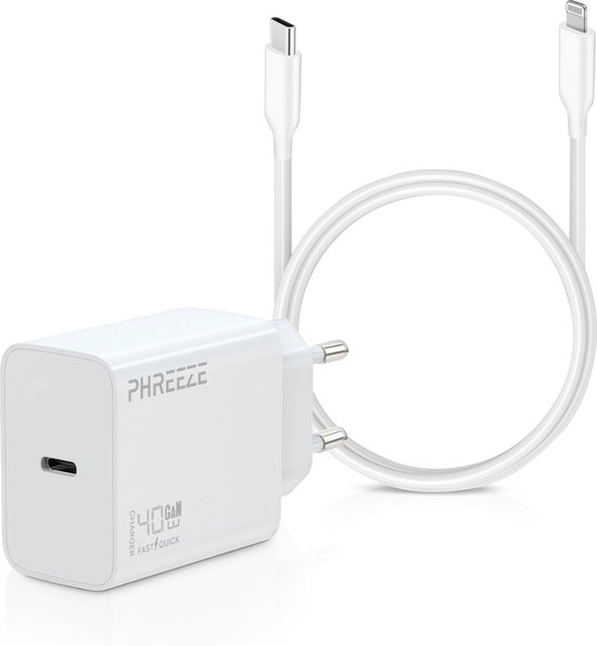 Snellader geschikt voor Apple iPhone Oplader - USB-C naar Lightning ...