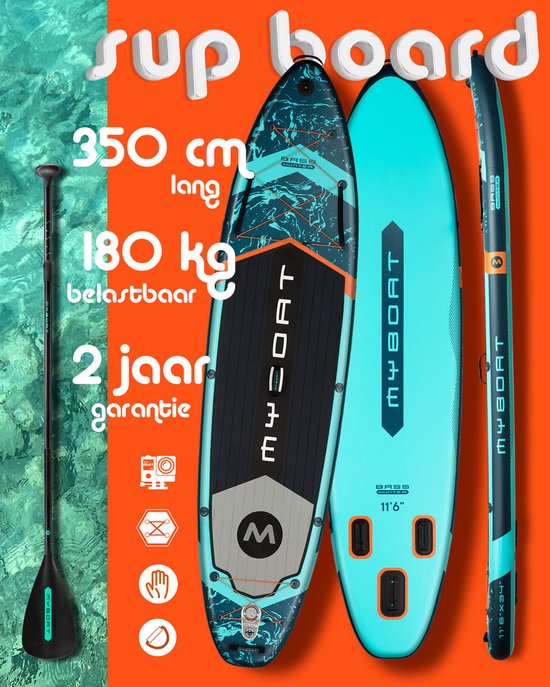 Ultra Licht & Stabiel Opblaasbaar Bass Hunter Boord (…voor 2 personen ...