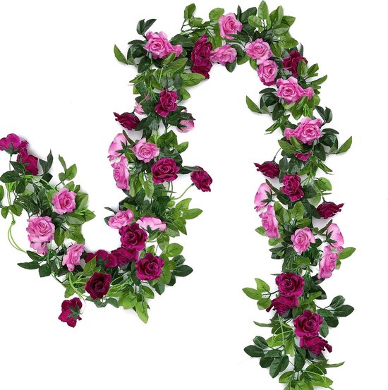 Kunstbloemen Slingers – Nep Rozen Wijnstokken – Decor voor Bruiloften ...