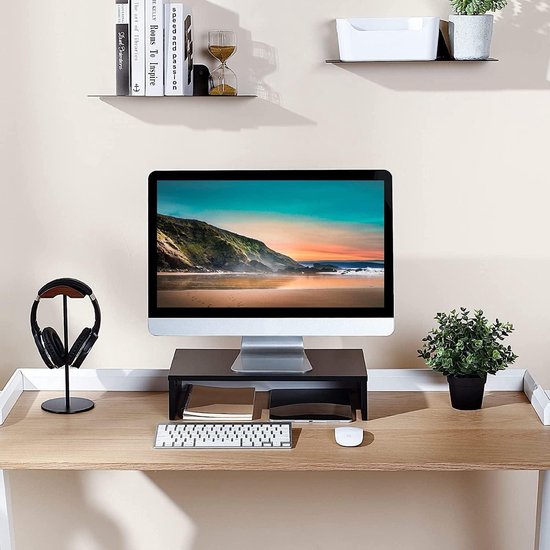 Monitorstandaard Houten Verhoger PC Laptop Computerscherm Printer voor ...