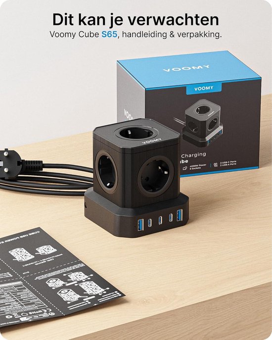 65W USB stekkerdoos voor snel opladen - 10 voudige stekkerdoos met ...
