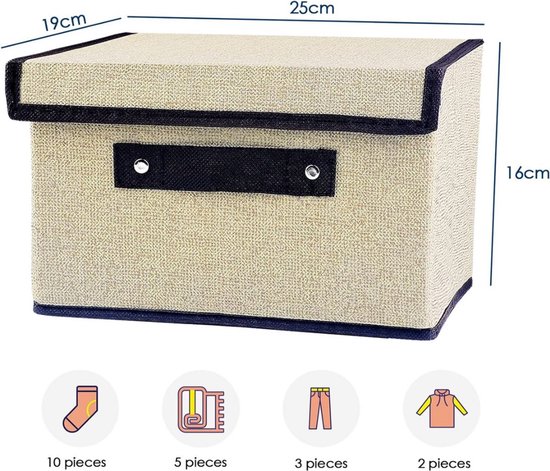 3-delige opbergdozen - opvouwbaar - 3 stuks - wit - 25 x 19 x 16 cm | bol