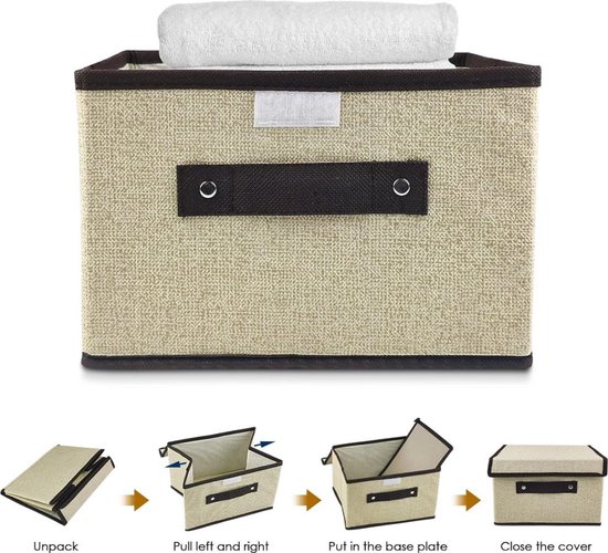3-delige opbergdozen - opvouwbaar - 3 stuks - wit - 25 x 19 x 16 cm | bol