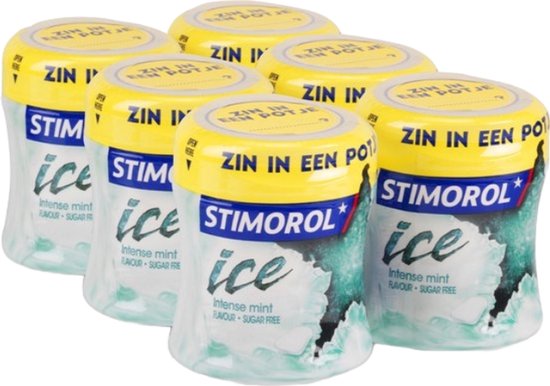 Stimorol | Ice | Intense Mint | Bottle | 6 stuks | 6 x 80 gram (57 ...