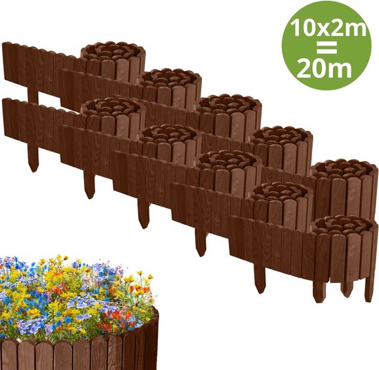 Floranica 10x Borderrand Perkrand flexibel 20 m x 10 cm Bruin ...