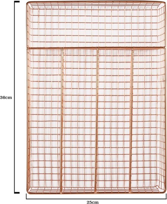 Copper Tray, Knife and Utensil Organizer, 5 Compartments, Durable, Size ...