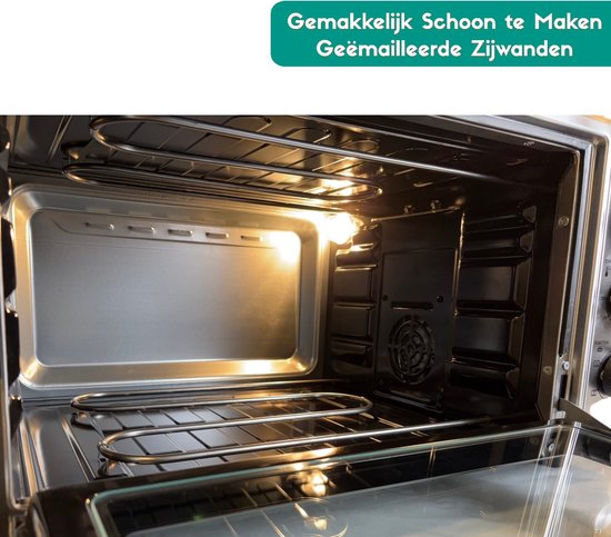 Merkador Vrijstaande oven - 50 liter - Hetelucht - 2000 Watt - RVS | bol