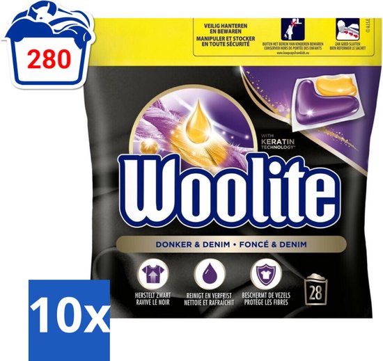 Woolite Dark - Wasmiddelcapsules - Met Keratine - Donkere & Denim Was ...
