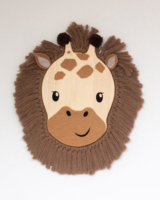 Guus de Giraffe – Wanddecoratie Dierenkop voor Babykamer – Handgemaakt ...