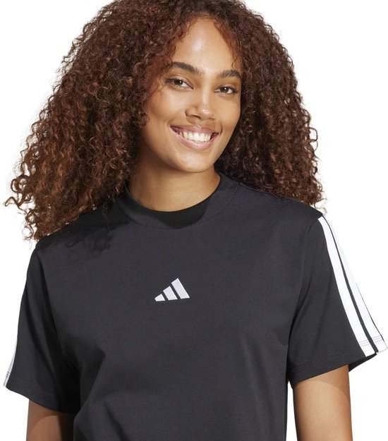 ADIDAS - w 3s sj t b - T-shirt sportcasual km dames - Zwart-Wit | bol