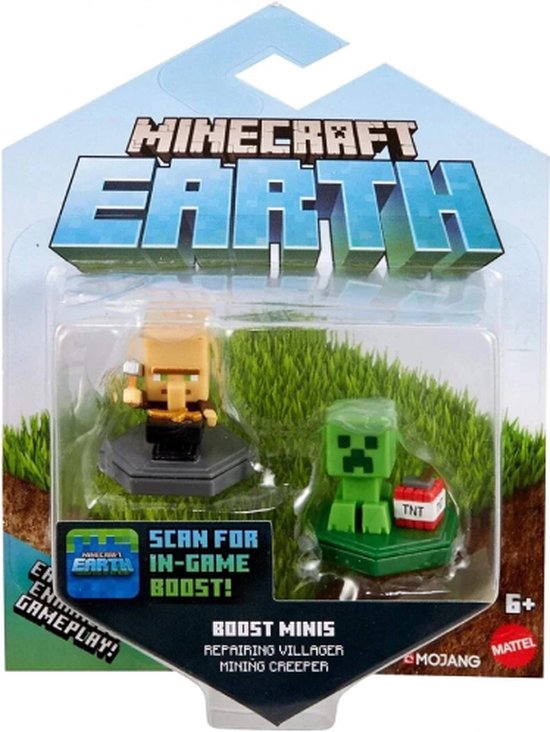 Minecraft Earth Boost Mini Figure (Repairing Villager + Mining Creeper ...