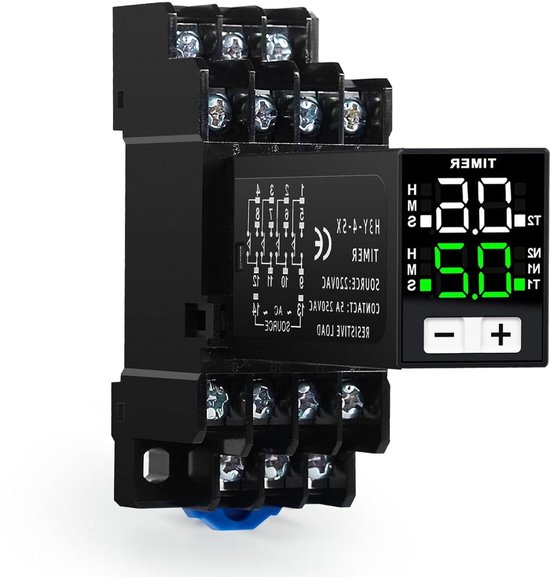Digital Time Relay Multifunction Time Delay Relay 4NO 4 NC 0.1S-99H Cycle Time... | bol