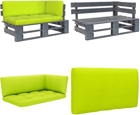vidaXL Tuinhoekbank pallet geïmpregneerd grenenhout grijs - Pallet ...