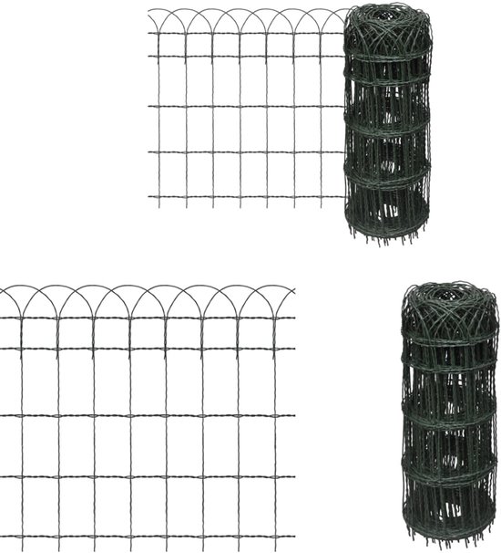 vidaXL Borderafscheiding 10x0,65 m gepoedercoat ijzer ...
