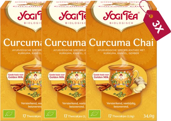Yogi Tea Curcuma Chai – 100% Biologische Kruidenthee - Caffeine Vrije ...