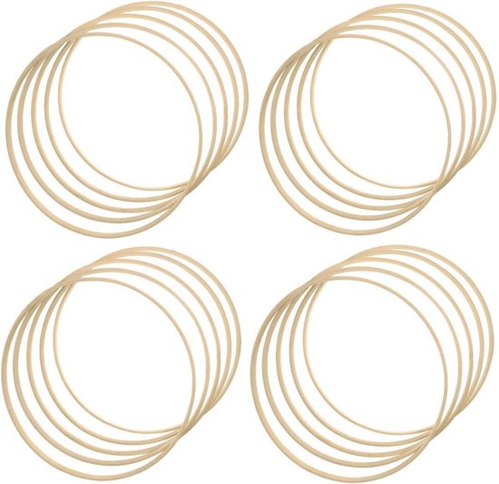 Grote bamboe hoepel 25cm - Set van 20 houten hoepels voor macrame ...