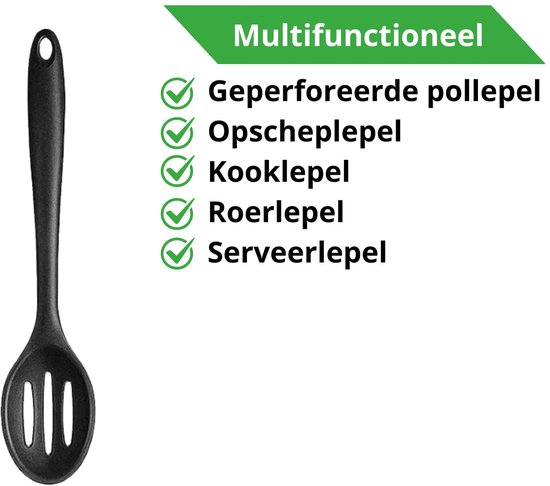 Geperforeerde Pollepel Zwart | Opscheplepel met gaatjes ...