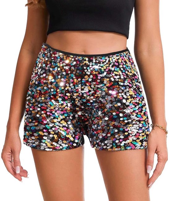 Glitter Korte Broek - Dames - Disco - Short - Glinster - Glans - Feest ...