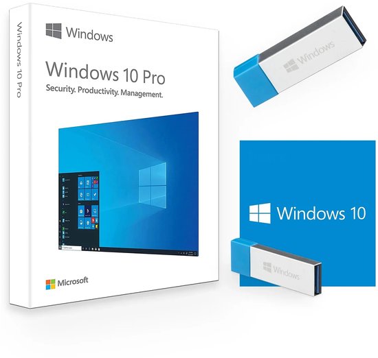 Microsoft Windows 10 Pro 32-bit / 64-bit USB Installatie Medium Retailverpakking | bol