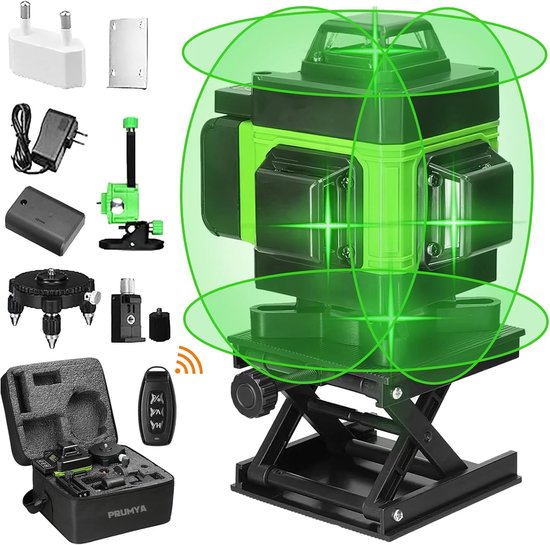 3D/4D Laser waterpas Kruislijnlaser - 16 Lijnen Groene Laser ...