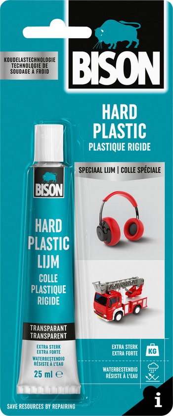 Bison Hard Plastic Lijm tube 25 ml, sterke lijm, temperatuurbestendig ...