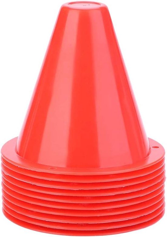Voetbal behendigheid cones - 10 stuks rood - voor kinderen training met ...