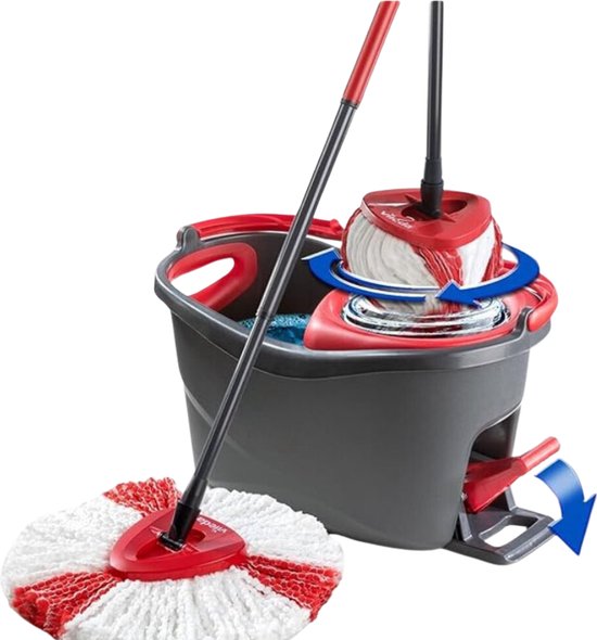 Dwijl en Emmer Set - Easy Wring & Clean Turbo Mop met Pedaalemmer ...