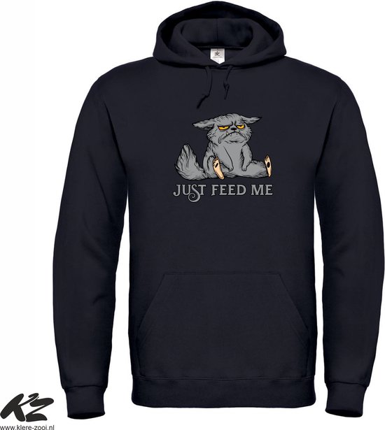 Just Feed Me - Unisex Hoodie - S - Zwart | bol