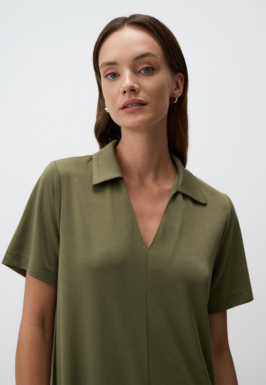 Jimmy Key Korte Mouwen Basic Midi Dress Met Splitjes | bol