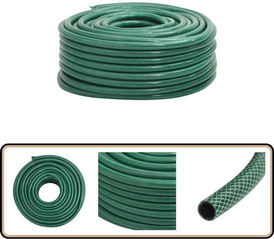 vidaXL Tuinslang PVC groen 50 m - 1,3'' - Weerbestendig Tuinslang ...