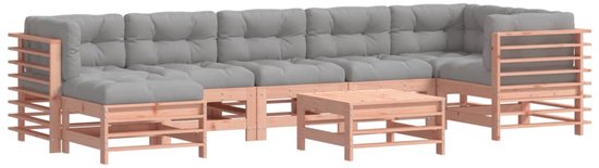 vidaXL Loungeset 8-delig - Douglashout - Inclusief kussens Loungeset ...