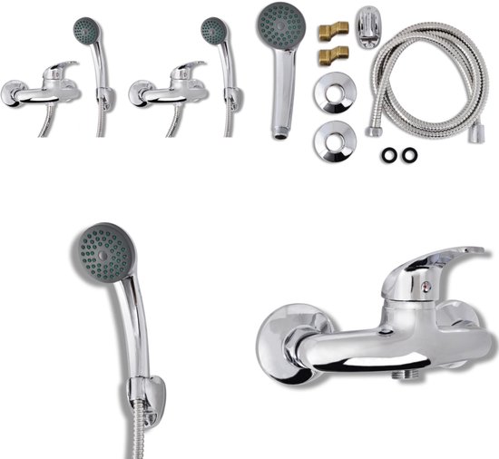 vidaXL Douche mengkraan 2 st - Douchekraan - Douchekranen - Douche Kraan - Douche Kranen | bol
