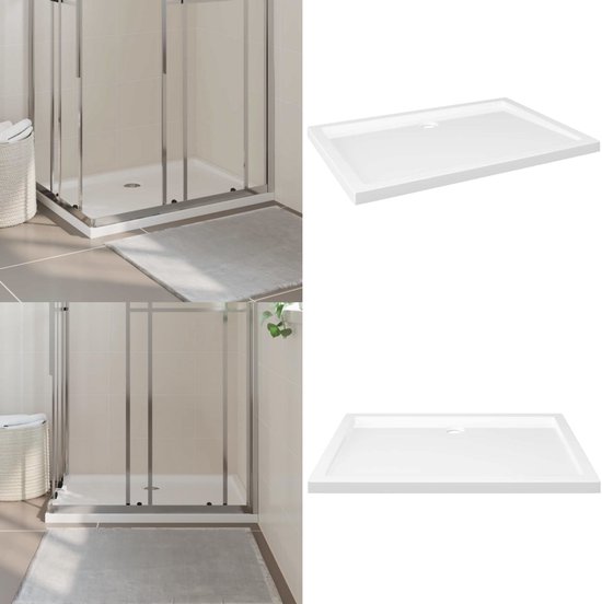 vidaXL Douchebak rechthoekig 70x100 cm ABS wit - Douchebak ...