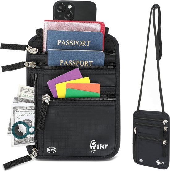 Hikr Nektasje - Reisdocumenten tasje - 100% RFID - Waterdicht - 5 ...