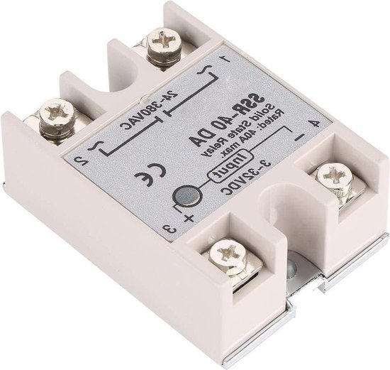 1-Fase DC AC Solid State Relaismodule SSR-40DA 40A 3-32V DC / 24-380V ...