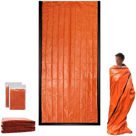 Noodslaapzak - Set van 2 Overlevingsslaapzakken geschikt voor Outdoor - Kamperen &... | bol