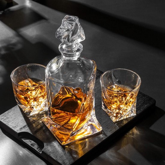 Whisky Karaf en Glazen Set 800 ml Kristallen Whiskey Decanter Met 6x300 ...