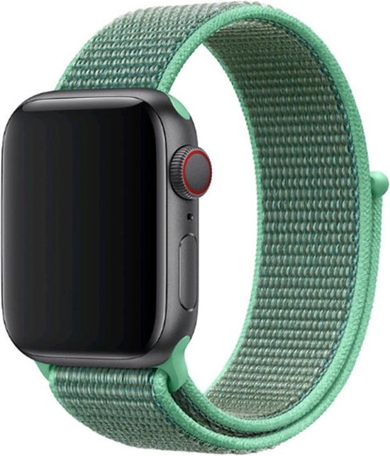 Nylon sport loop band - groene munt - Geschikt voor Apple Watch | bol.com
