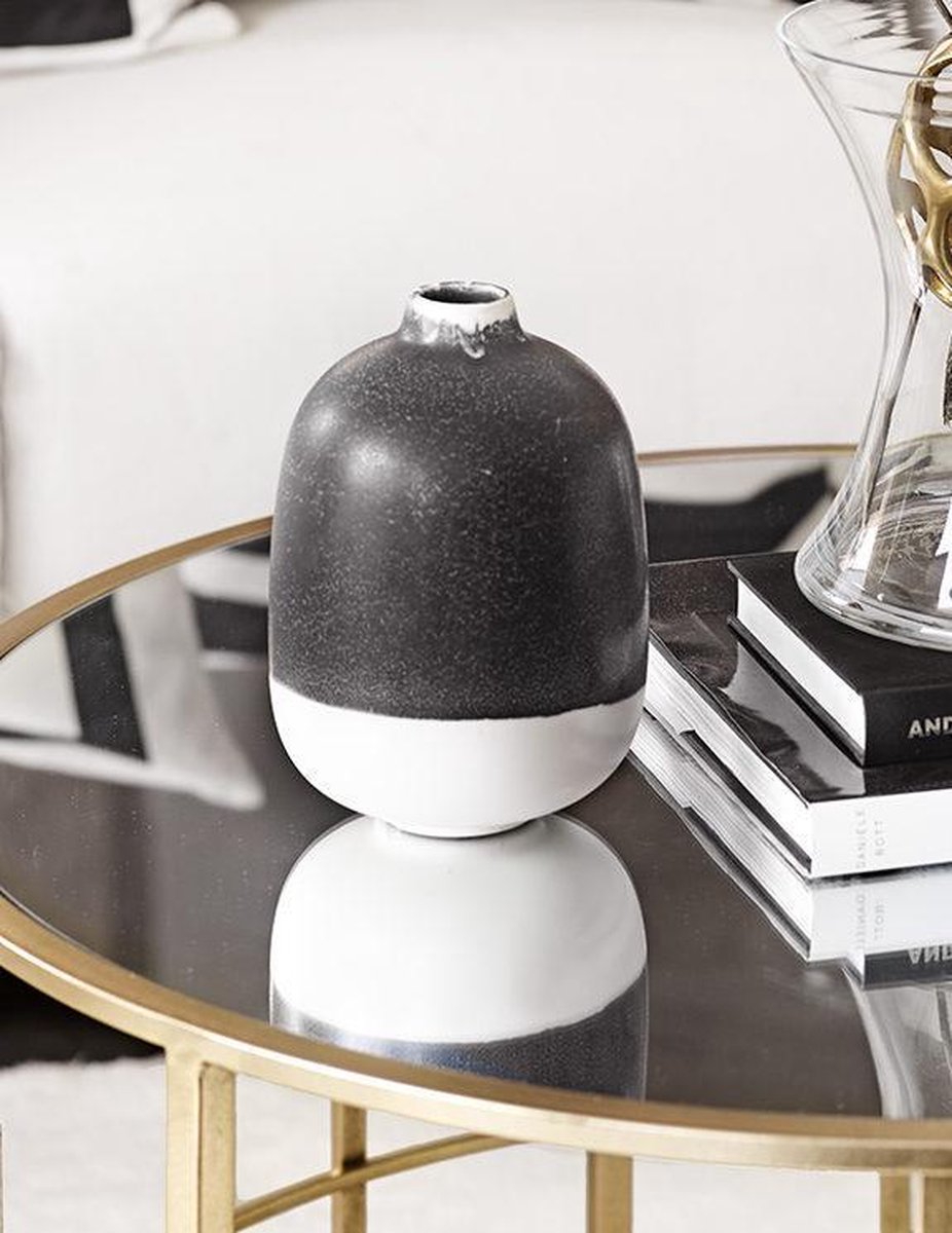 Vaasje keramiek – vaasje Black Tulip – vaasje zwart & wit | bol.com